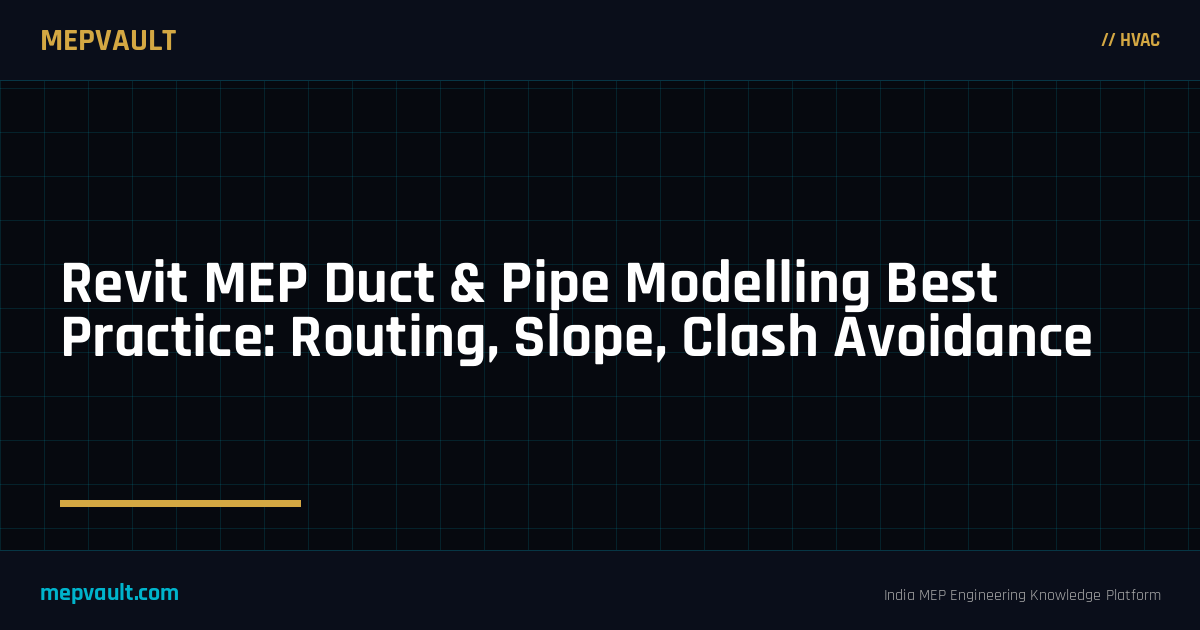 Revit MEP Duct & Pipe Modelling Best Practice: Routing, Slope, Clash ...